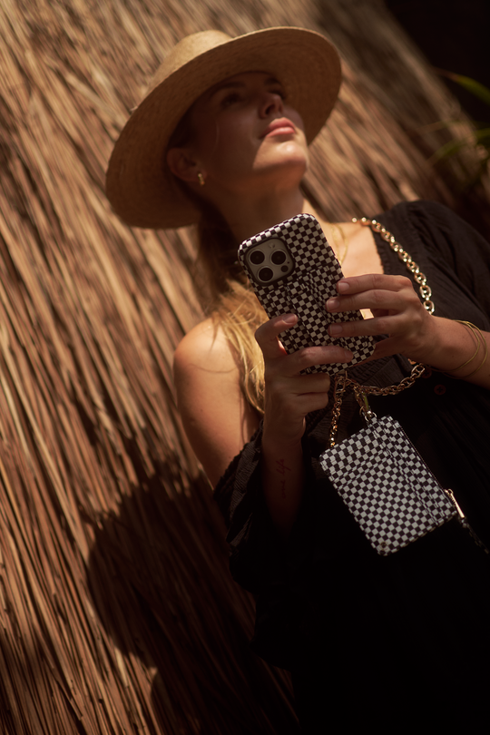 Black Checkered Hoop Phone Wallet – THE CÆP