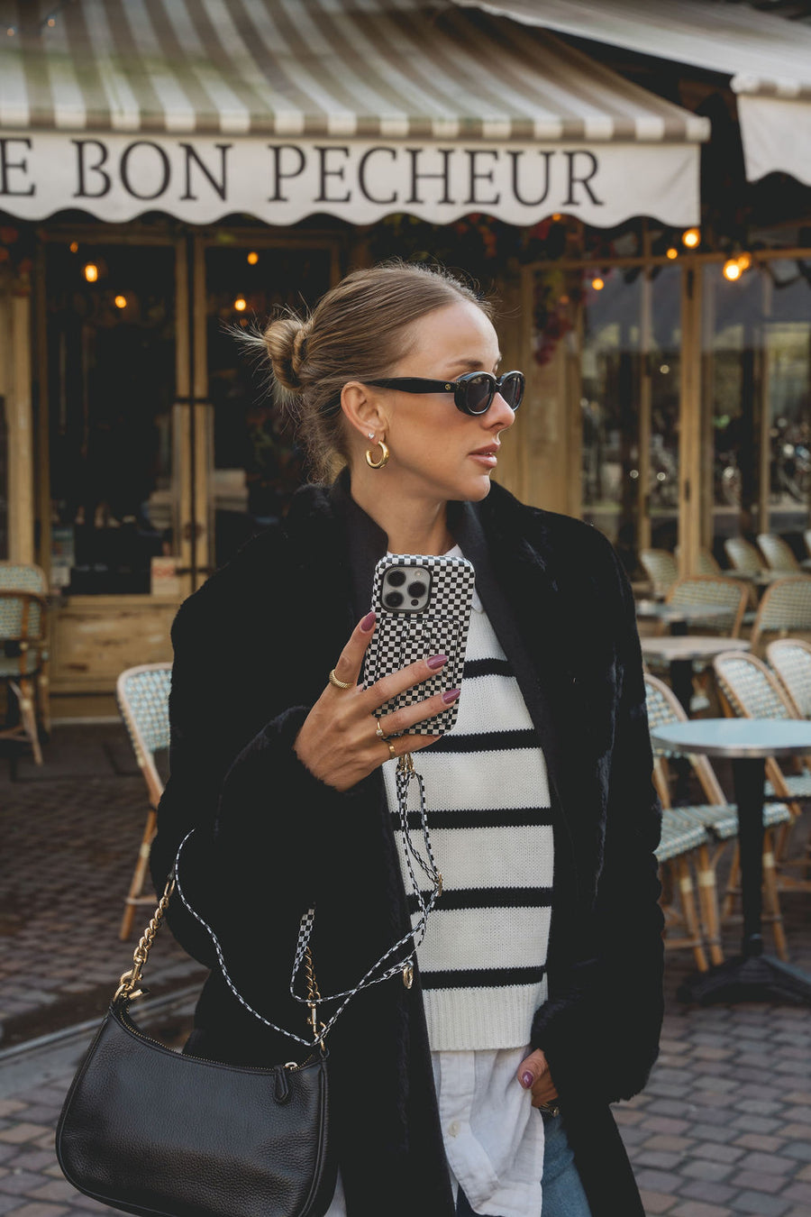 Black Checkered Hoop Phone Wallet – THE CÆP